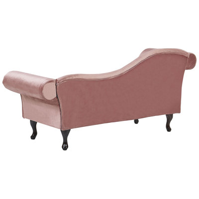 Left Hand Chaise Lounge Velvet Pink LATTES