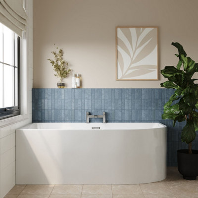 Left Hand J-Shaped Freestanding Bath from Balterley - 1700mm x 720mm
