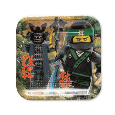 Lego Ninjago Paper Square Party Plates (Pack of 8) Multicoloured (One ...