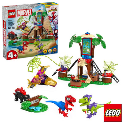 LEGO Spidey Spidey and Gobby's Raptor Battle at Tree House HQ - Model ...