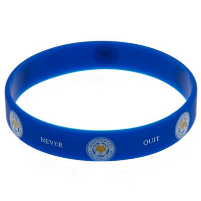 Leicester City FC Crest Silicone Wristband Blue/White (One Size)