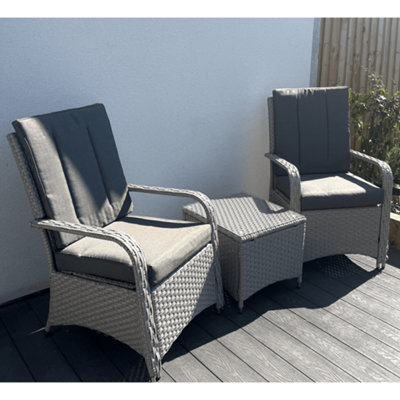 Leigh Wicker Rattan Natural Bistro Set with outdoor cushion