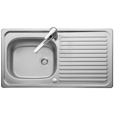 Leisure Sinks LR9501 Linear 950mm 1-Bowl Satin Stainless Steel Inset ...