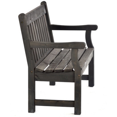 LeisureBench Darwin 2 Seat Garden Bench 120cm Length - Dark Grey