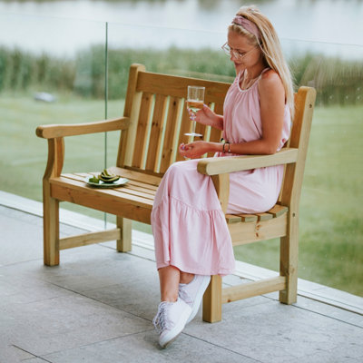 LeisureBench Darwin 2 Seat Garden Bench 120cm Length - Green Pine
