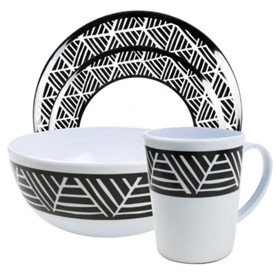 Leisurewize Mistrel 16 Piece Melamine Dinner Set Lightweight & Durable