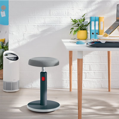 Leitz Active Sit Stand Office Desk Stool in Velvet Grey