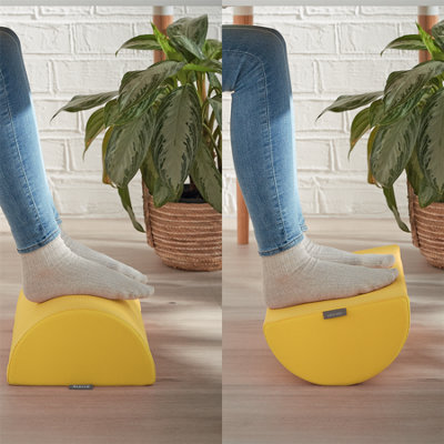 Leitz Ergonomic Office Desk Foot Rest Ankle Support Warm Yellow