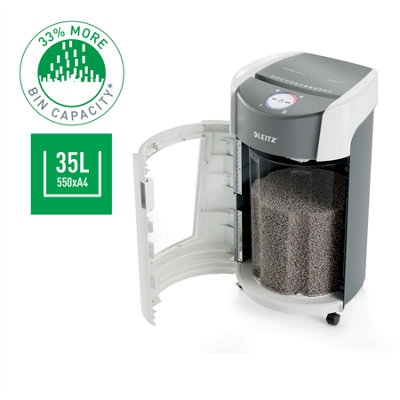 Leitz IQ Optimax P5 Micro Cut Office Paper Shredder 35L Bin Shreds 12 ...