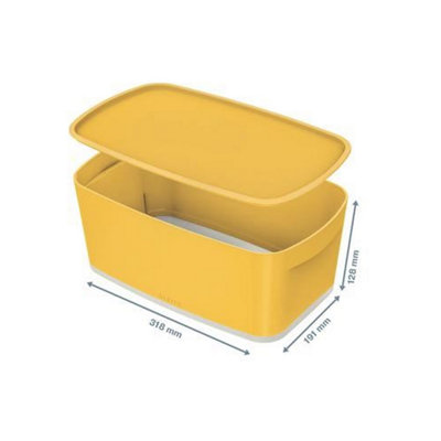 Leitz MyBox Cosy Warm Yellow Small Storage Box with Lid 5 Litre