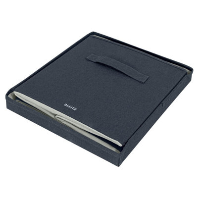 Leitz Velvet Grey 2-Pack Fabric Storage Box with Lid Large