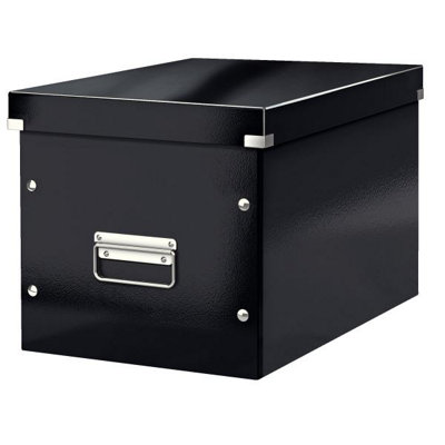Leitz Wow Click & Store Black Cube Storage Box Large | DIY at B&Q