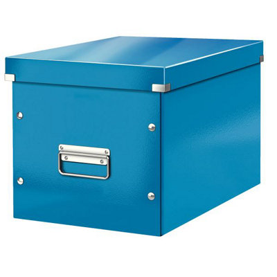Leitz Wow Click & Store Blue Cube Storage Box Large | DIY at B&Q
