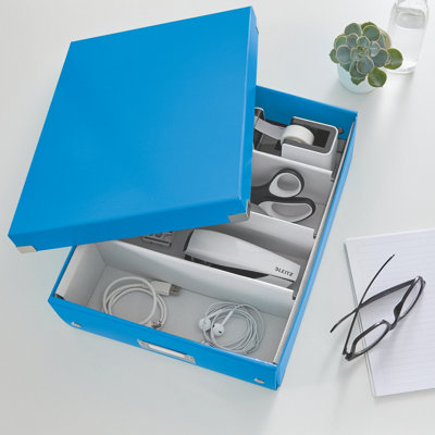 Leitz Wow Click & Store Blue Organiser Box Medium