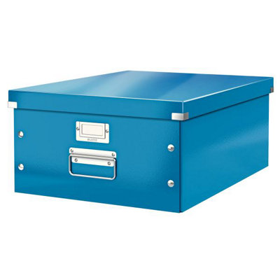Leitz Wow Click & Store Blue Storage Box with Metal Handles Large | DIY ...