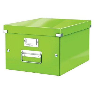 Leitz Wow Click & Store Green Storage Box with Metal Handles Medium ...