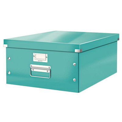 Leitz Wow Click & Store Ice Blue Storage Box with Metal Handles Large ...