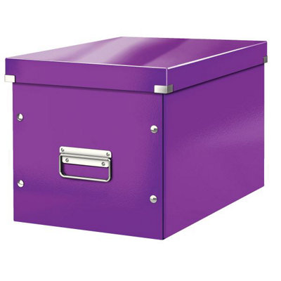 Leitz Wow Click & Store Purple Cube Storage Box Large | DIY at B&Q
