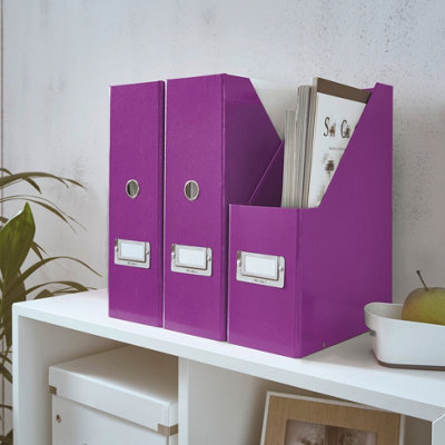 Leitz Wow Click & Store Purple Magazine File with Label Holder and ...