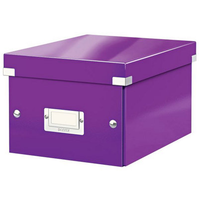 Leitz Wow Click & Store Purple Storage Box with Label Holder Small ...