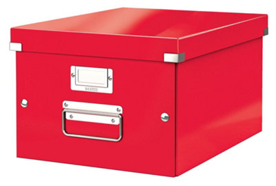 Leitz Wow Click & Store Red Storage Box with Metal Handles Medium | DIY ...