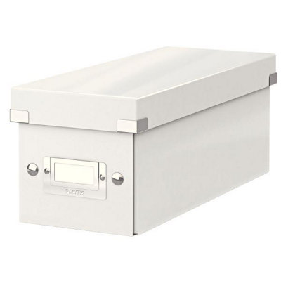 Leitz Wow Click & Store White CD Storage Box with Label Holder | DIY at B&Q