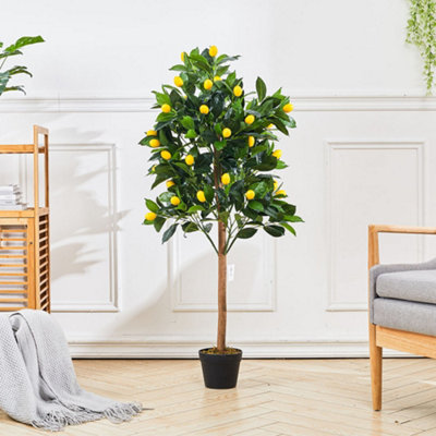 Lemon Tree Artificial Plant Fruit Tree with Realistic Lemon in Black ...