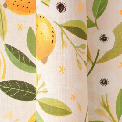 Lemon Tree Wallpaper Textured Paste The Wall Vinyl Floral Yellow Green ...