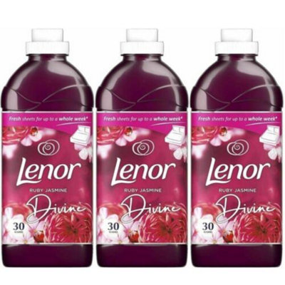 Lenor Fabric Conditioner Divine Ruby Jasmine 30 Washes 1.05L x 3 | DIY ...