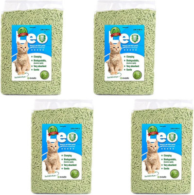 Leo Eco Friendly Cat Litter - GREEN TEA Pack of 4