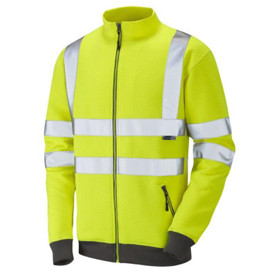 Leo LIBBATON recycled sustainable high visibility yellow work track top ...