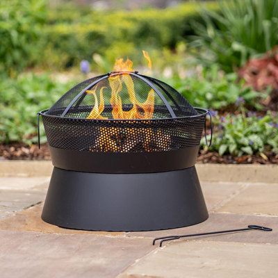 Leon Firepit - Outdoor Garden Fire Pit Wood Charcoal Burner with 360 ...