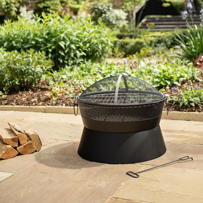 Leon Firepit - Outdoor Garden Fire Pit Wood Charcoal Burner with 360 ...