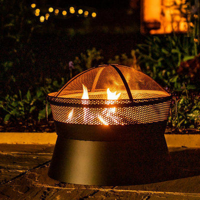 Leon Firepit - Outdoor Garden Fire Pit Wood Charcoal Burner with 360 ...