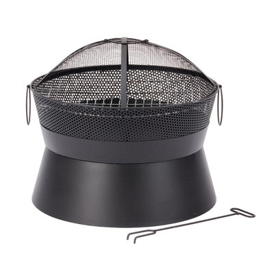 Leon Firepit - Outdoor Garden Fire Pit Wood Charcoal Burner with 360 ...