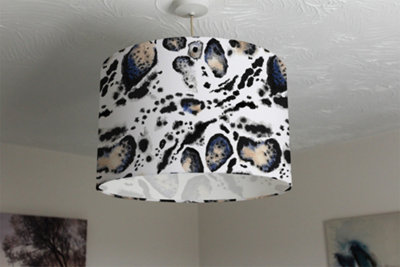 Leopard Print with Blue (Ceiling & Lamp Shade) / 25cm x 22cm / Lamp Shade