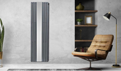 Leporce Rio Dual Panel Designer Radiator, Anthracite 600mm