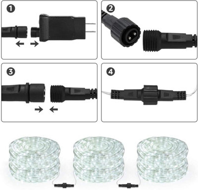 Lepro 10m 240 LED Outdoor Rope Lights, Cool White, Outdoor String ...