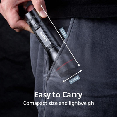 Lepro 2 Pack LED Torch Super Bright, LE2000 Powerful Flashlight Battery ...