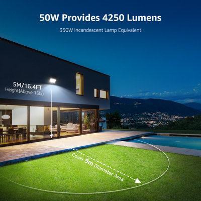Lepro 50W Led Floodlight Outdoor, 5000lm LED Security Lights, 350W ...
