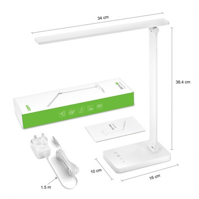 Lepro LED Desk Lamp White, 5 Colour Modes x 5 Brightness Levels, 800lm ...