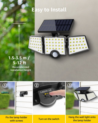 Lepro Solar Security Lights, 1200LM Solar Floodlights Motion Sensor ...