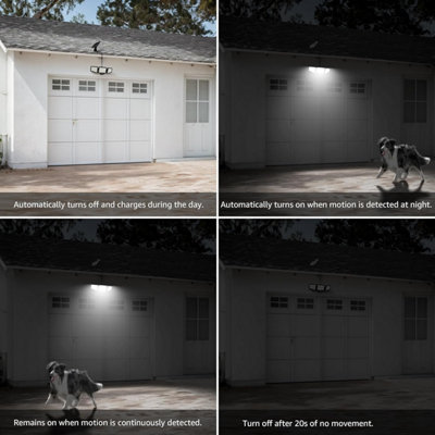 Lepro Solar Security Lights Outdoor Motion Sensor, 1200LM Flood Lights ...