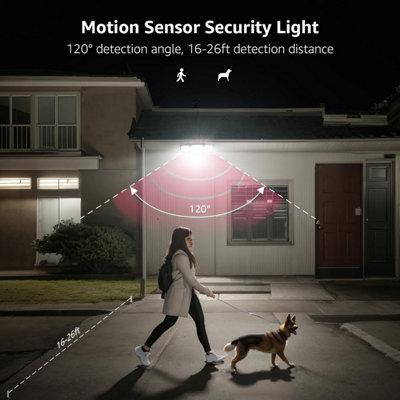 Lepro Solar Security Lights Outdoor Motion Sensor, 1200LM Flood Lights ...