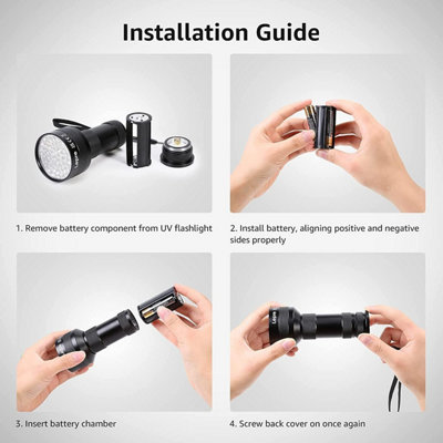 Lepro UV Torch, 51 LED UV Light Torch, 395nm Ultraviolet Flashlight ...