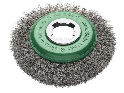 Lessmann 423.37X X-Lock Crimp Stainless Steel Bevel Brush 115mm Non Spark | DIY at B&Q