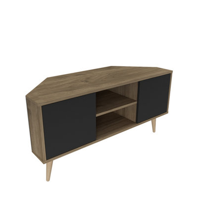 Lesson Modern Corner Tv Stand Tv Unit Tv Cabinet Walnut Black