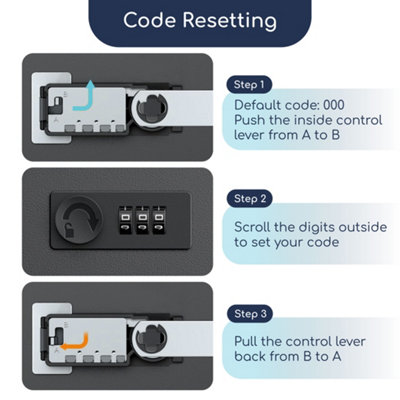 Letter Box Wall Mounted Large Steel Lockable via 3- digit Codes Mail ...