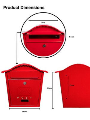 Letter Box Wall Mounted Post box Ideal for Securing Letters and Parcels ...