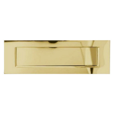 LETTER PLATE 10" x 3" Sprung Flap Doors Brass